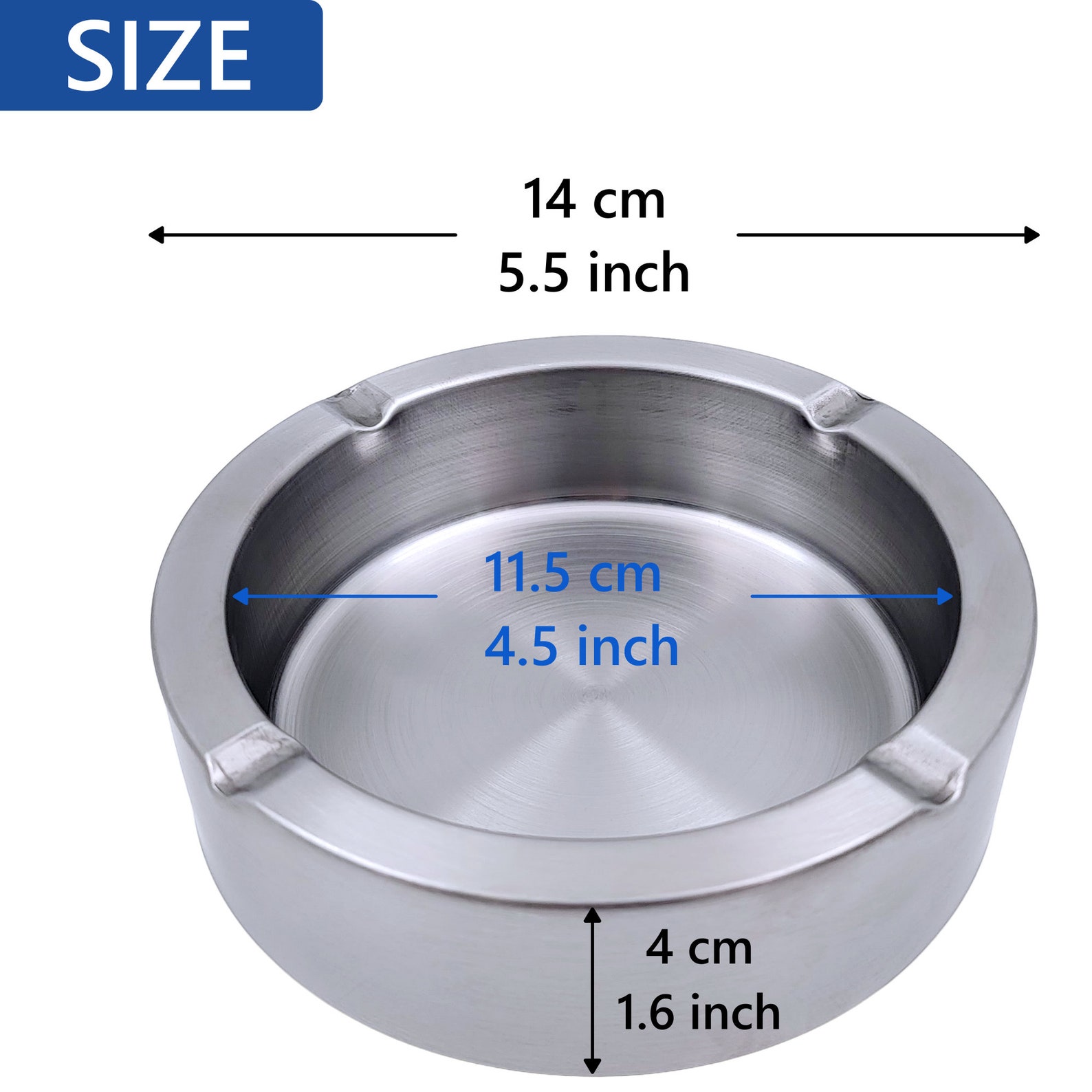 Round Stainless Steel Ashtray: Home & Patio Decor - Etsy