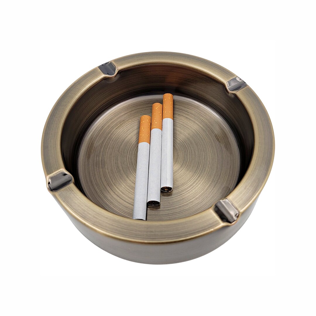 Round Stainless Steel Ashtray: Home & Patio Decor - Etsy