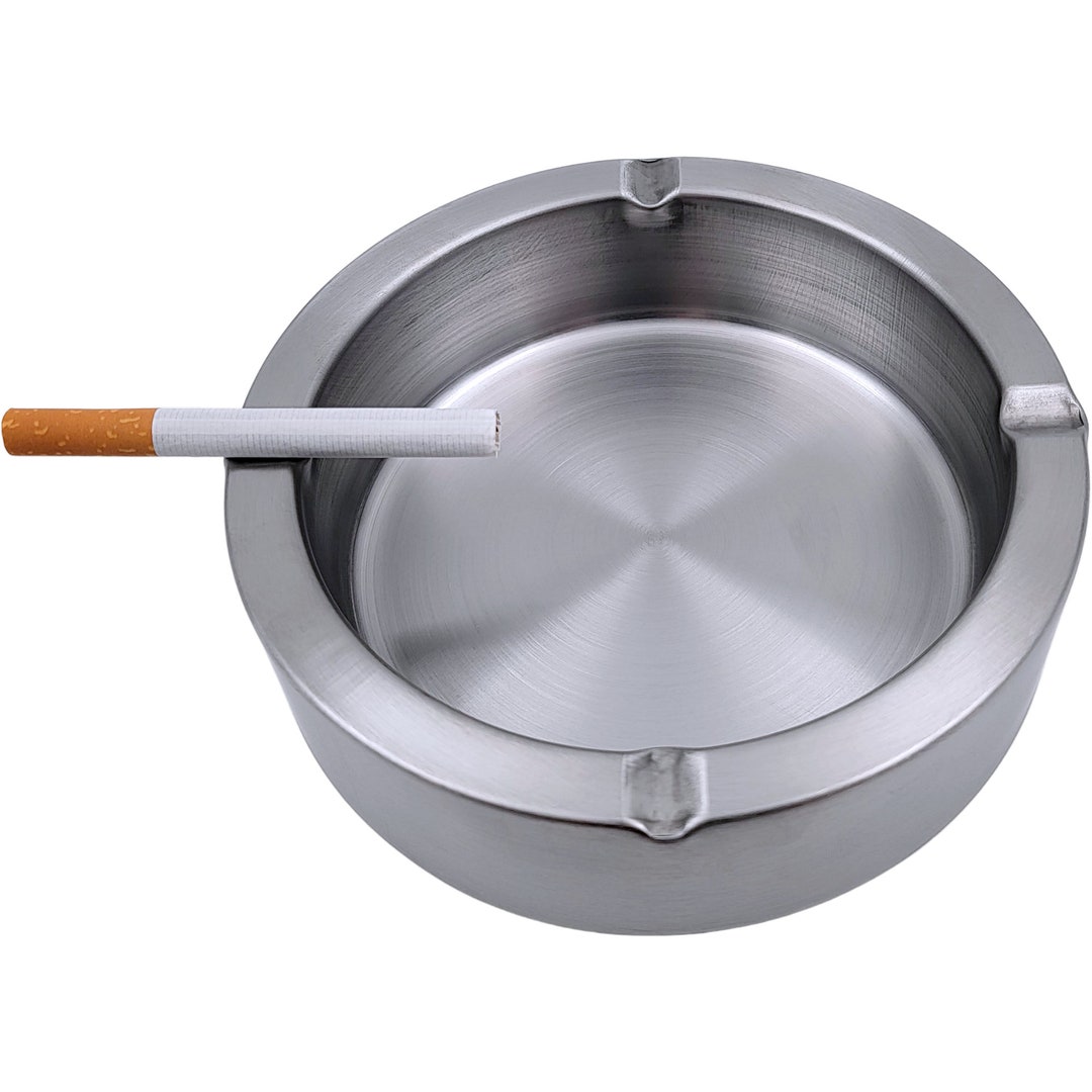 Round Stainless Steel Ashtray: Modern Home Decor - Etsy