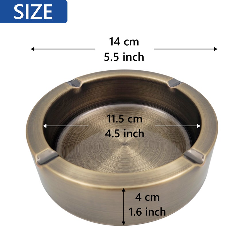 Round Stainless Steel Ashtray: Home & Patio Decor - Etsy