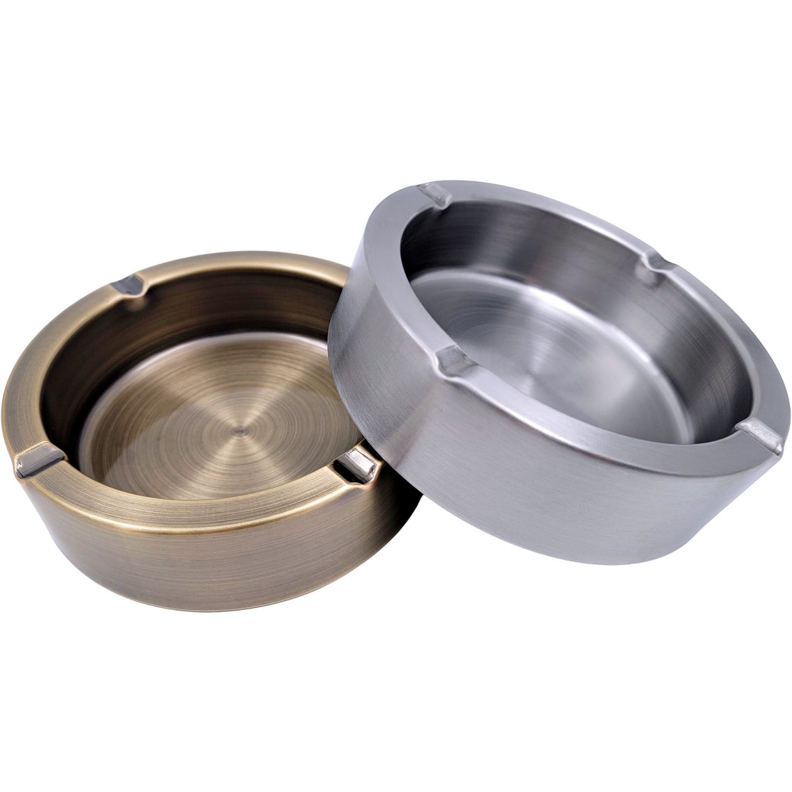 Round Metal Ashtray Stainless Steel Silver for Cigarettes - Etsy