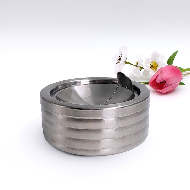 Smokeless Stainless Steel Ashtray With Lid: Indoor Outdoor Use - Etsy