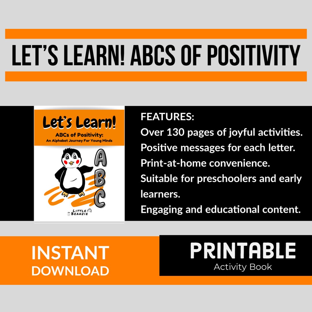 Printable Children's Activity Book Little Beanzie Let's Learn Abcs of ...