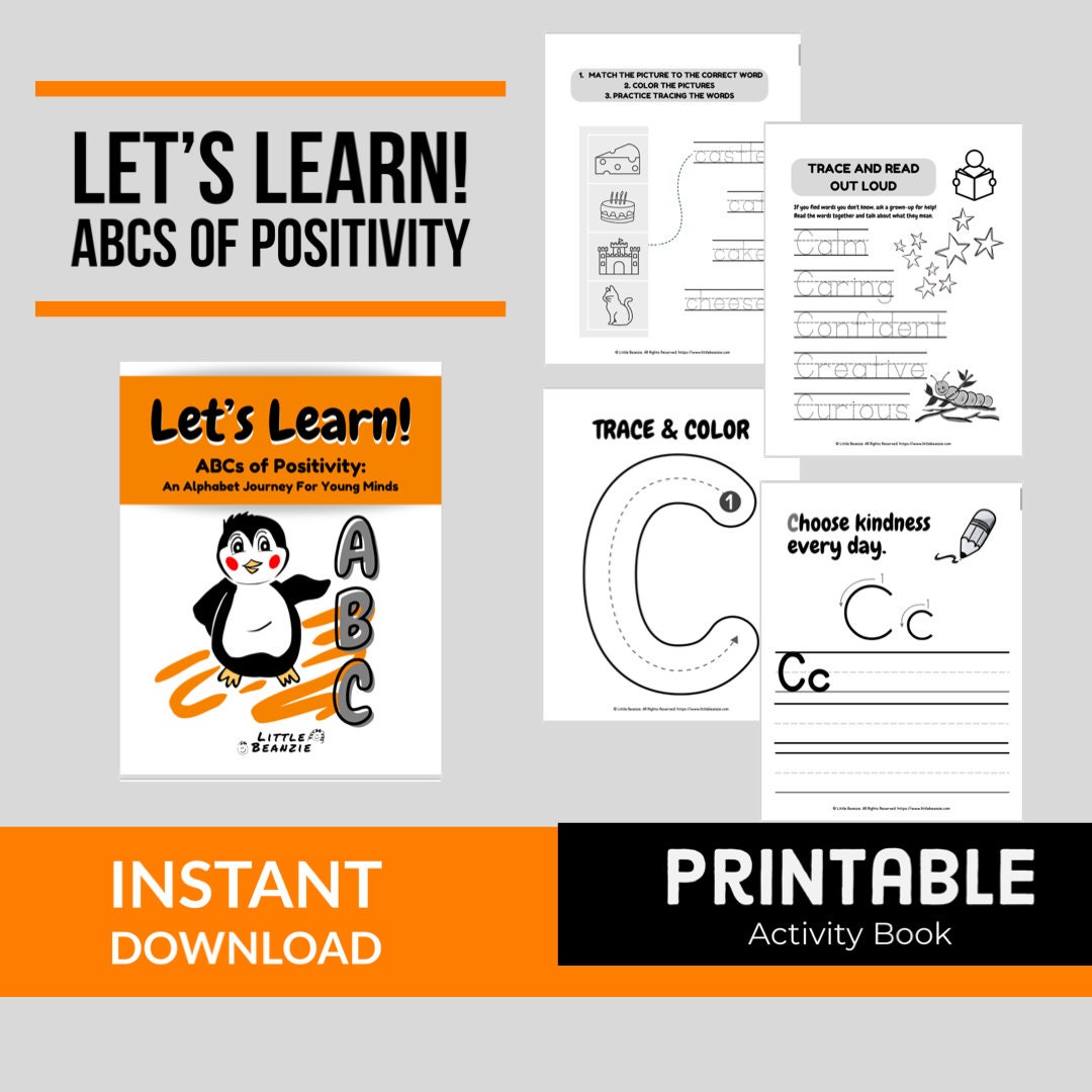 Printable Children's Activity Book Little Beanzie Let's Learn Abcs of ...
