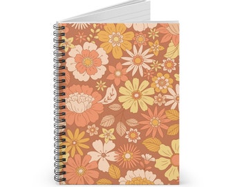 Floral Spiral Notebook, Flower Pattern Journal, Ruled Line Notebook - Etsy