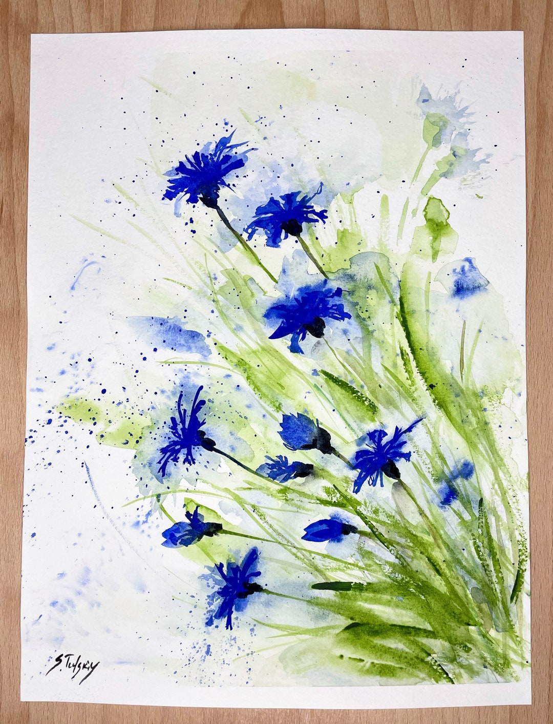 Cornflowers - Original Watercolor Painting 9x12 - Etsy