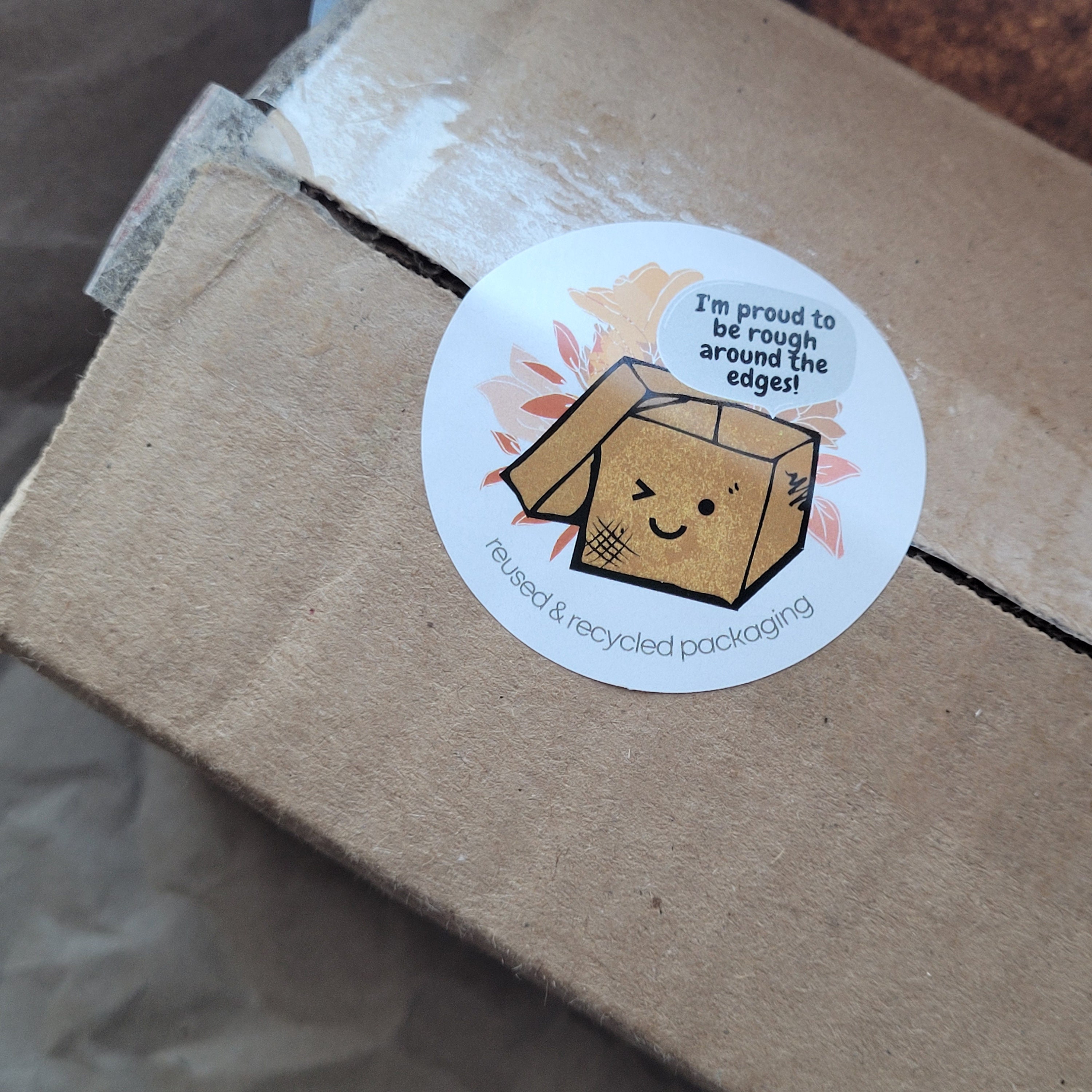 Eco-friendly Green Reused Packaging Stickers i'm Proud to Be Rough ...