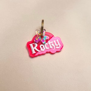 Gothic Pet ID Tag, Custom Dog Tag, Cat Collar Tag, Glitter Dog Tag ...