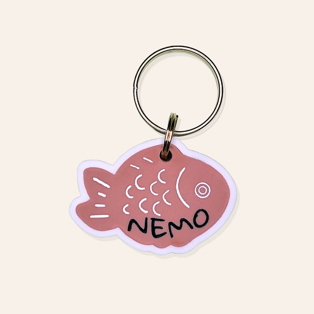 Taiyaki Fish-shaped Pet ID Tag, Customizable Dog ID, Unique Cat Tag ...