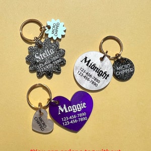 Unique Gothic Pet ID Tags With 'microchipped' Charm, Custom Dog Tag ...