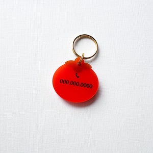 Vibrant Persimmon Pet ID Tag, Fruit Dog Name Tag, Cat Collar Tag, Puppy ...
