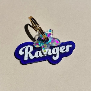 Groovy Retro Font Pet ID Tag, Personalized Dog and Cat Tag, Arcade Font ...