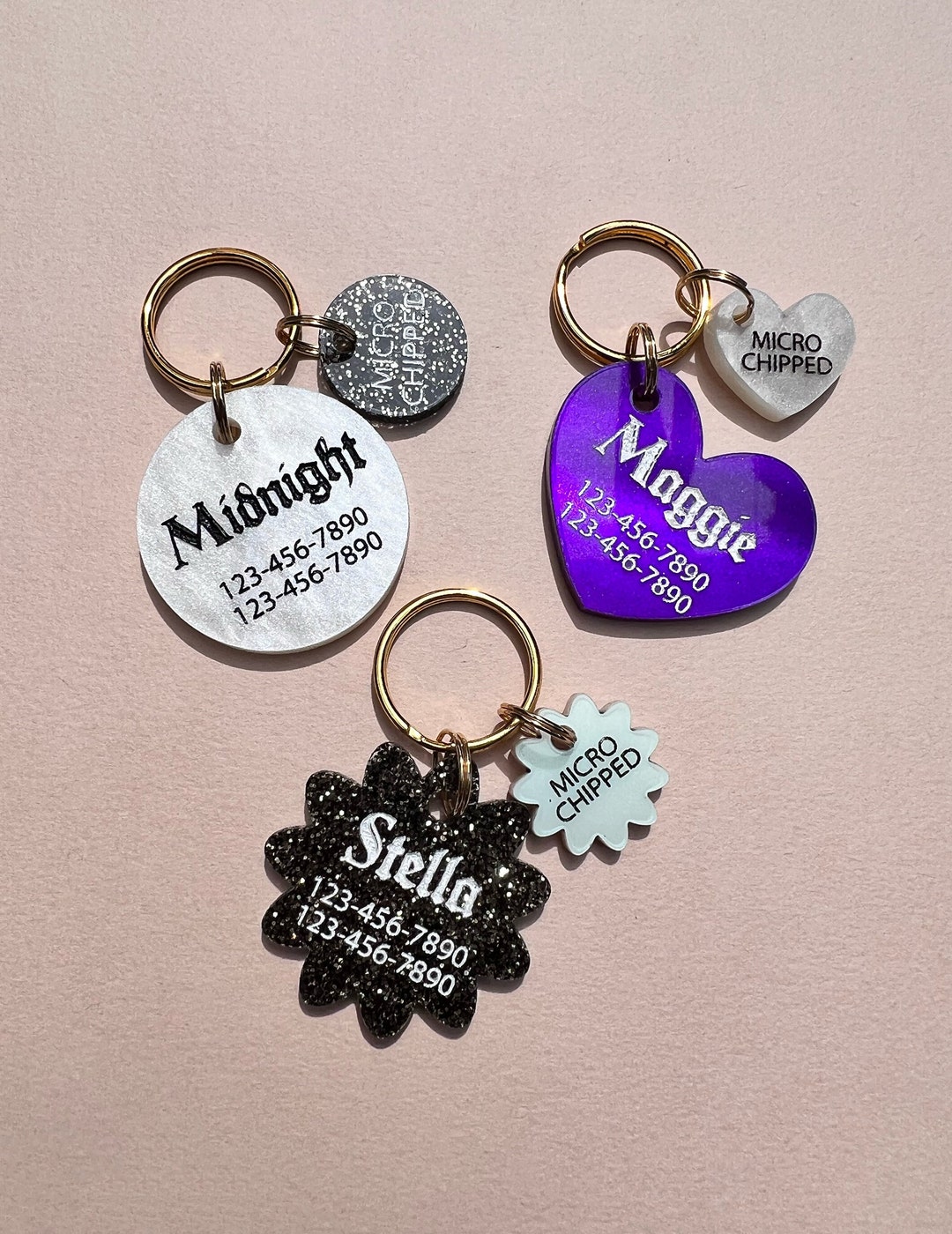 Unique Gothic Pet ID Tags With 'microchipped' Charm, Custom Dog Tag ...