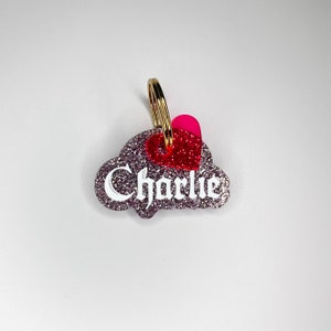 Gothic Pet ID Tag, Custom Dog Tag, Cat Collar Tag, Glitter Dog Tag ...