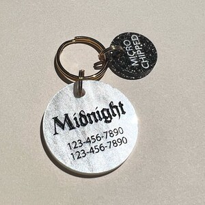 Unique Gothic Pet ID Tags With 'microchipped' Charm, Custom Dog Tag ...