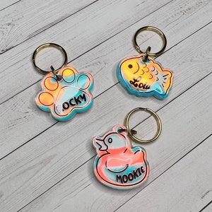 Iridescent Paw Shaped Dog Tag - Personalized Pet ID Tag for Dogs and ...