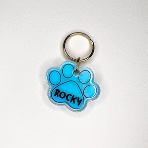 Iridescent Paw Shaped Dog Tag - Personalized Pet ID Tag for Dogs and ...