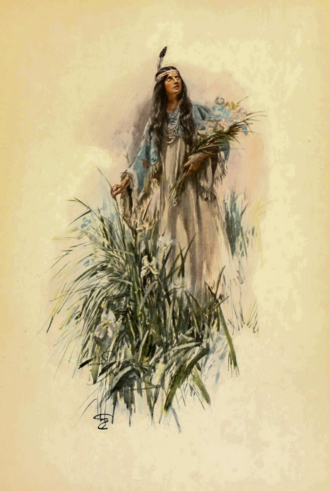 The Lonely Maiden From the Song of Hiawatha 1906 as Rolled, Stretched ...