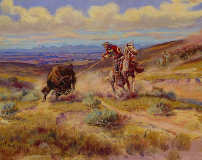 Vintage Collectible Charles M Russell Late 1800s to Early 1900s Oil ...