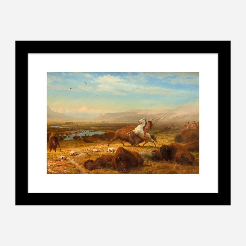 The Last of the Buffalo by Albert Bierstadt Giclee Art Print as Rolled ...