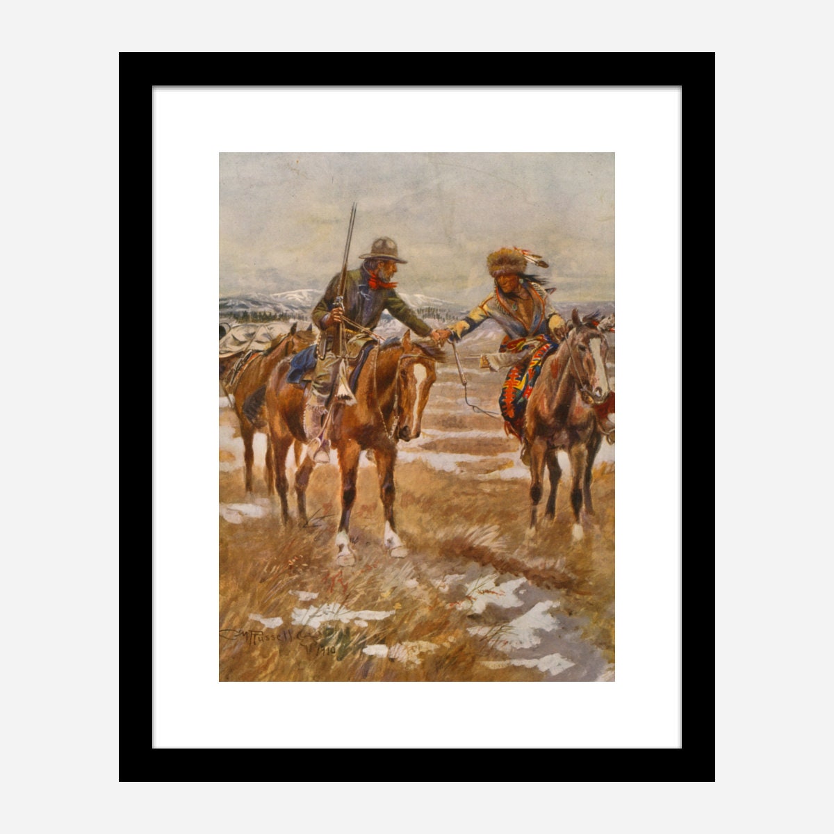 The Meeting by Charles M Russell Western Giclee Art Print as Rolled ...