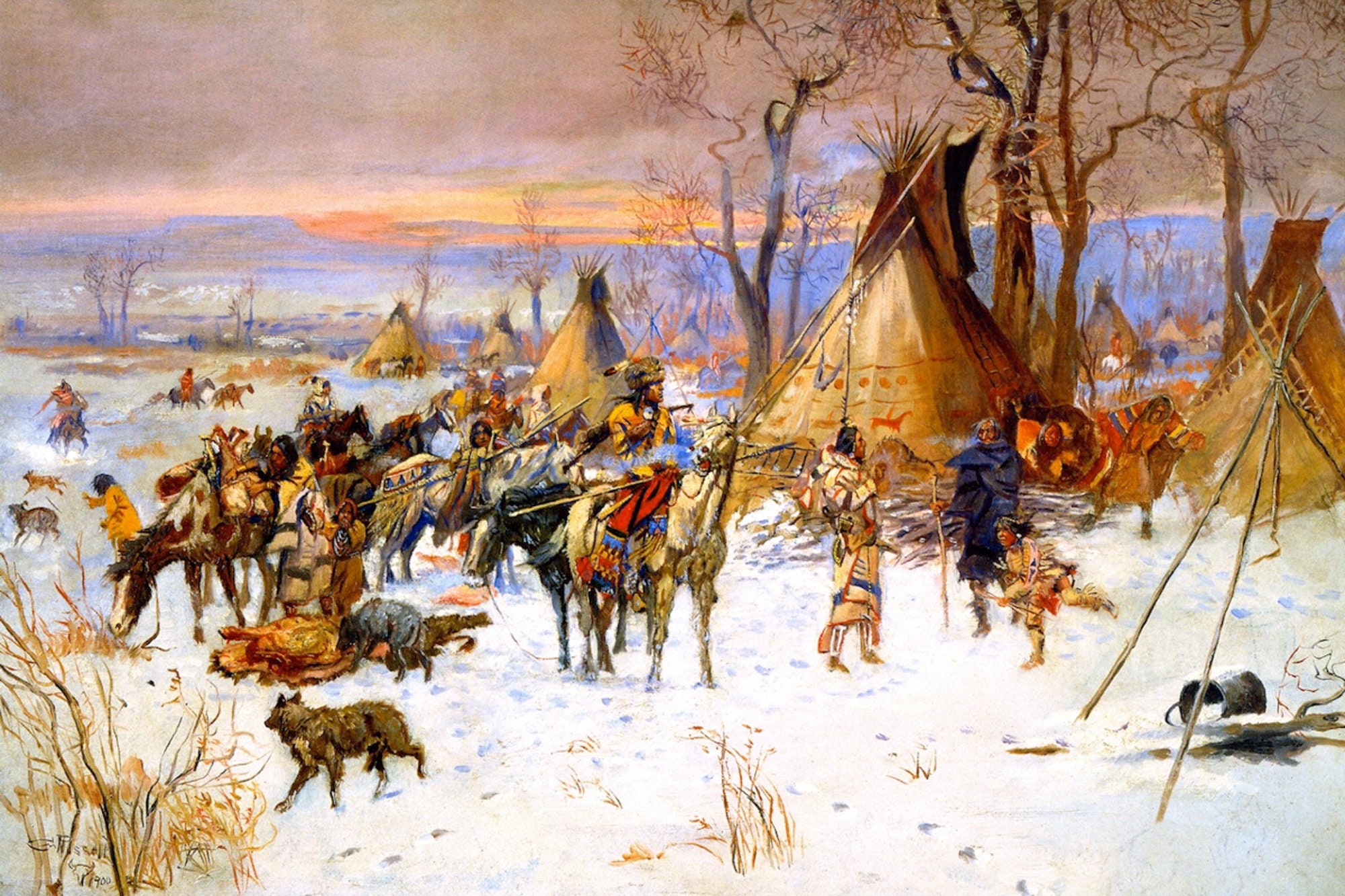 Indian Hunters' Return by Charles Marion Russell Giclee Art Print as ...
