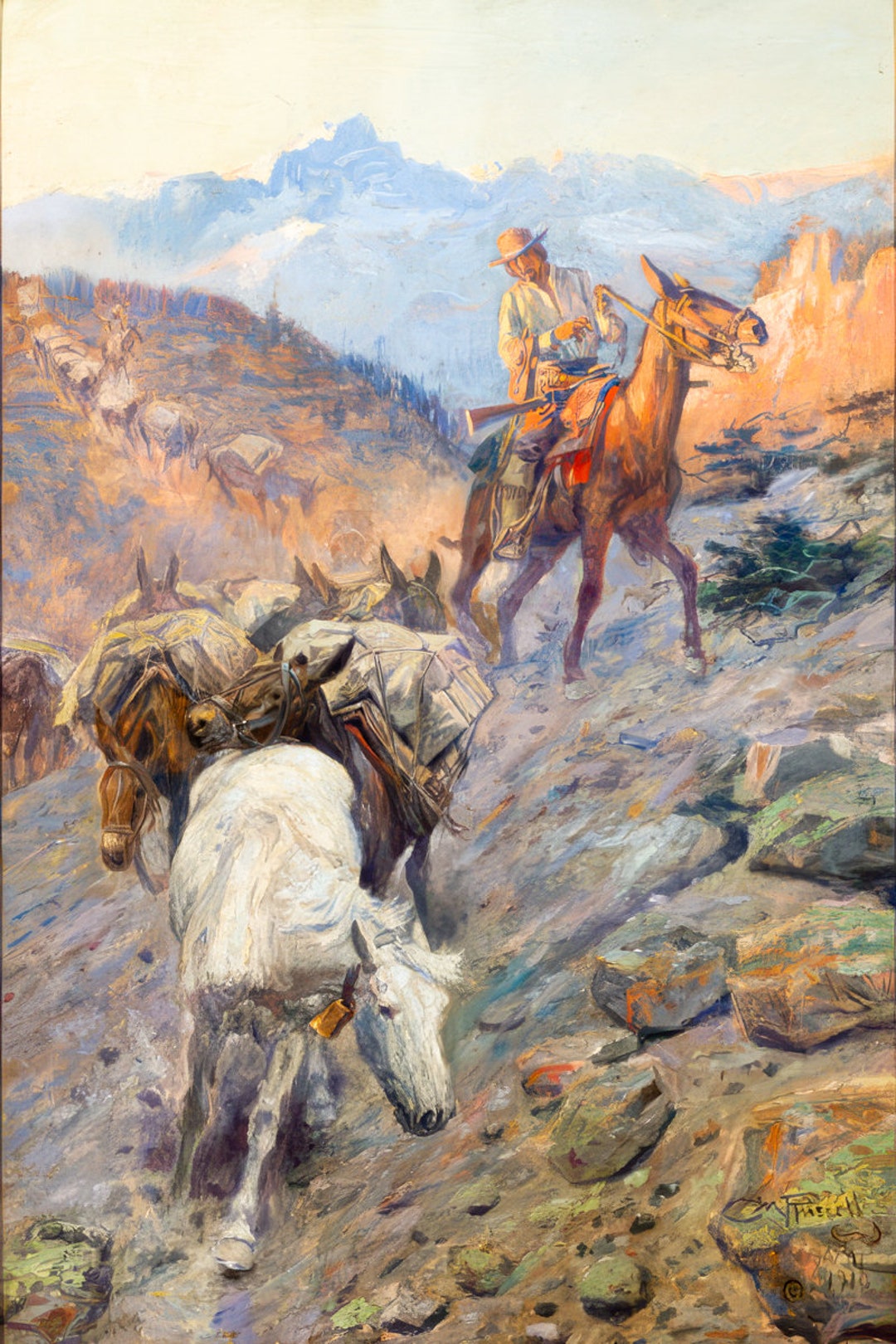 The Bell Mare by Charles M Russell Western Giclee Art Print as Rolled ...