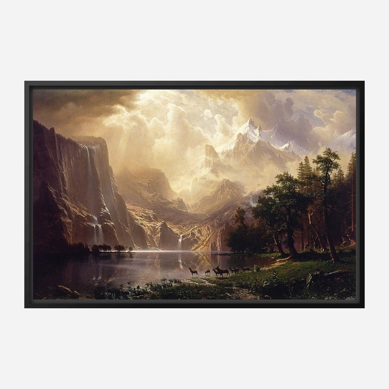 Among the Sierra Nevada, California by Albert Bierstadt Giclee Print as ...