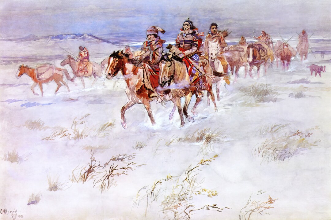 Cree's Coming in to Trade by Charles M Russell Giclee Art Print as ...