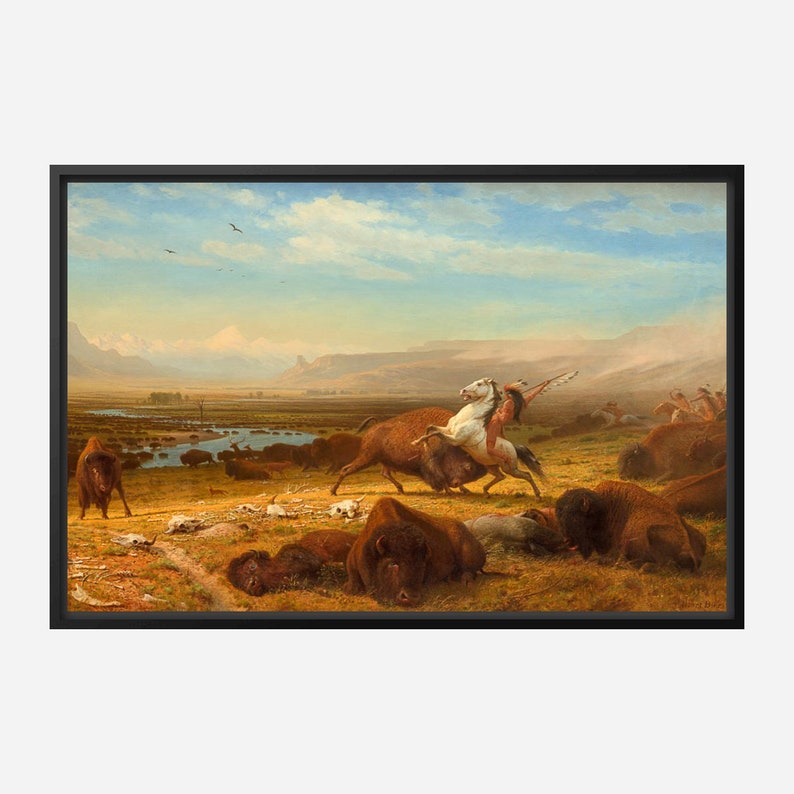 The Last of the Buffalo by Albert Bierstadt Giclee Art Print as Rolled ...