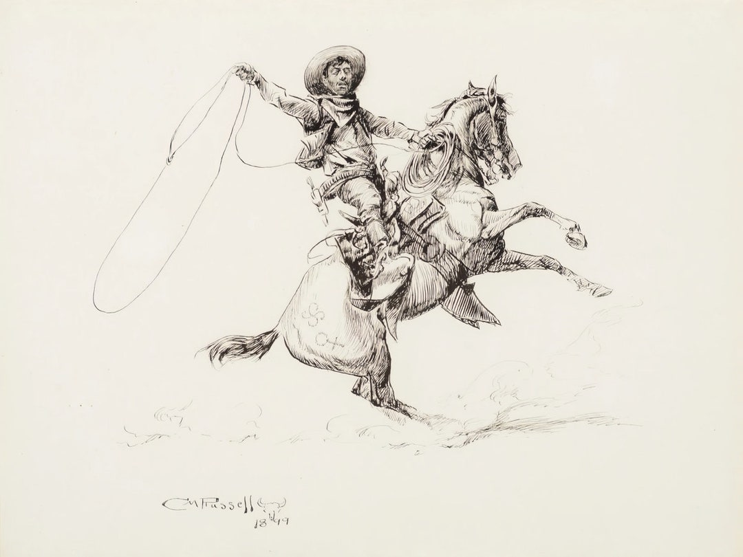 Rooten, Tooten Cowboy From the Double S, 1899 by Charles M Russell ...