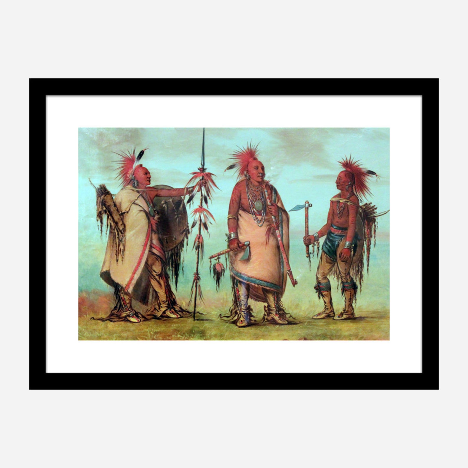 George Catlin Osage Tal Lee Black Dog Big Crow Stretched - Etsy