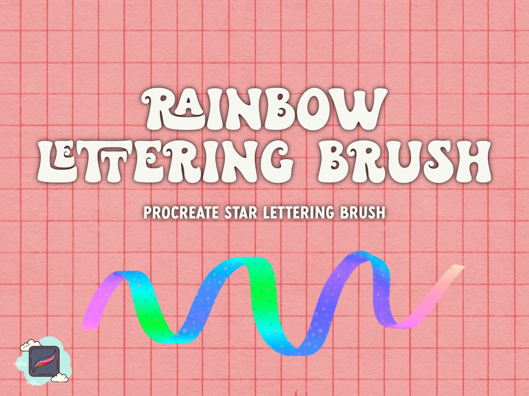 Rainbow Star Lettering Calligraphy Procreate Brush | Lettering Brush ...