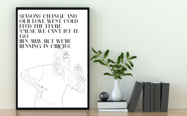 Post Malone A4 Wall Art Print Circles Lyrics - Etsy