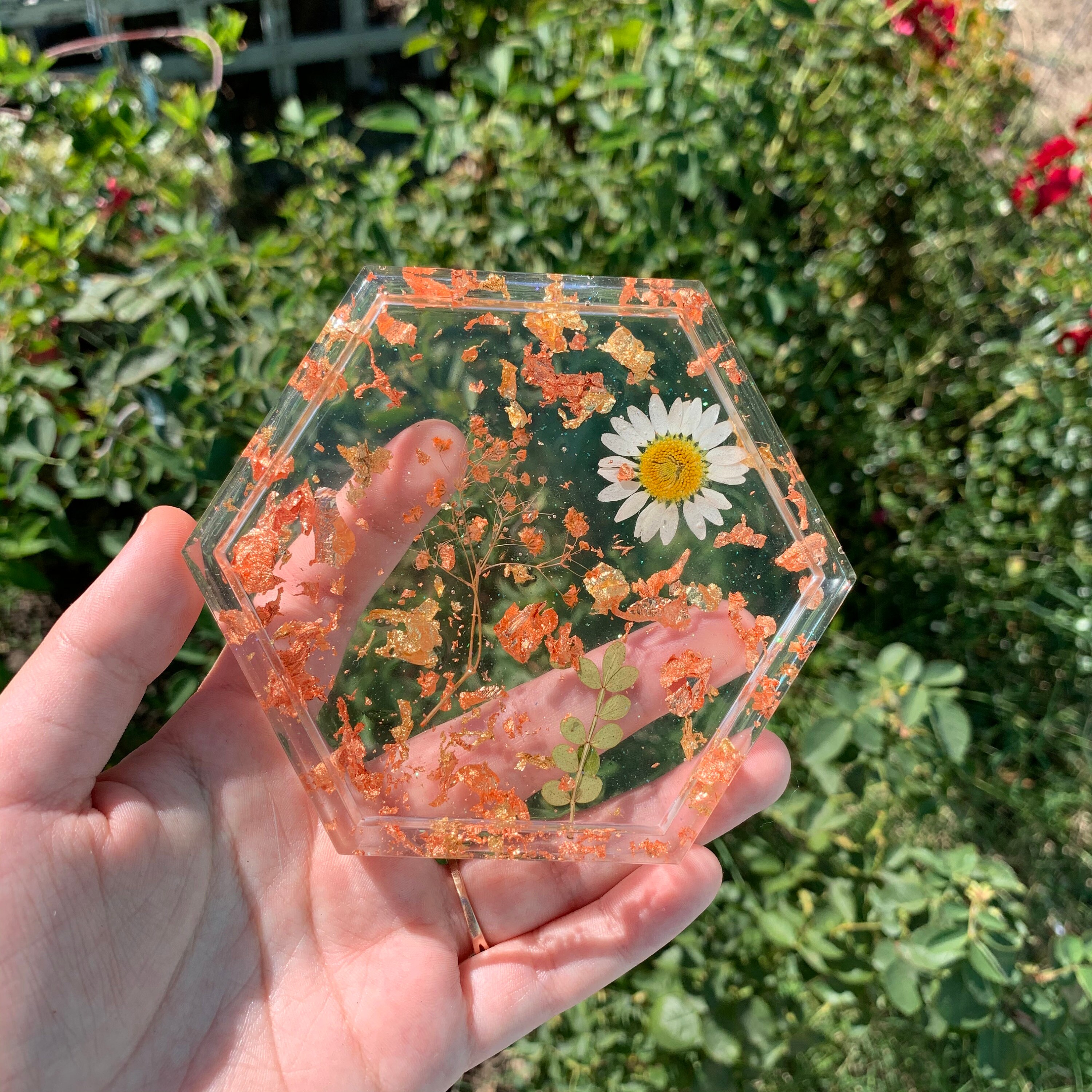 Orange Floral Resin Coaster - Etsy Hong Kong