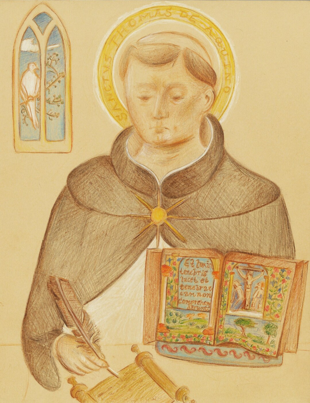 Thomas Aquinas Coloring Pencil Print - Etsy