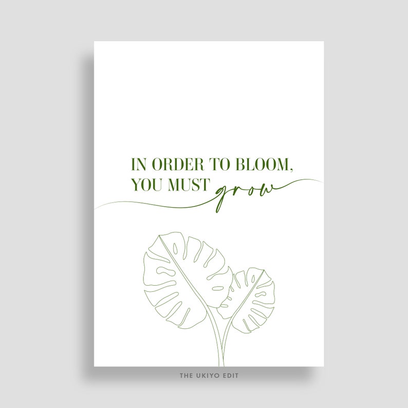 Minimalist Monstera Leaf Quote Print -home Decor - Art - Quote ...