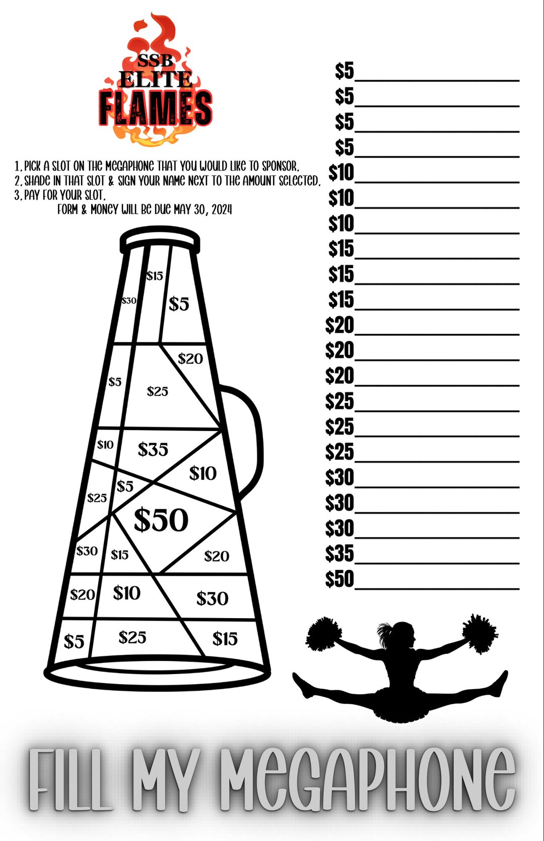 Fill My Megaphone Fundraiser Template - Etsy
