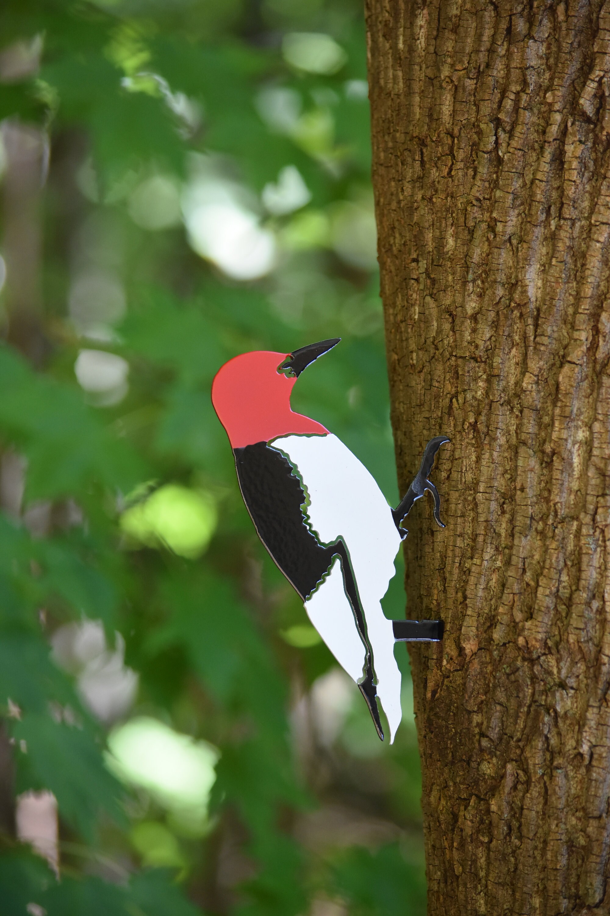 Red Headed Woodpecker Metal Bird Garden / Yard Art - Great Gift - Free ...