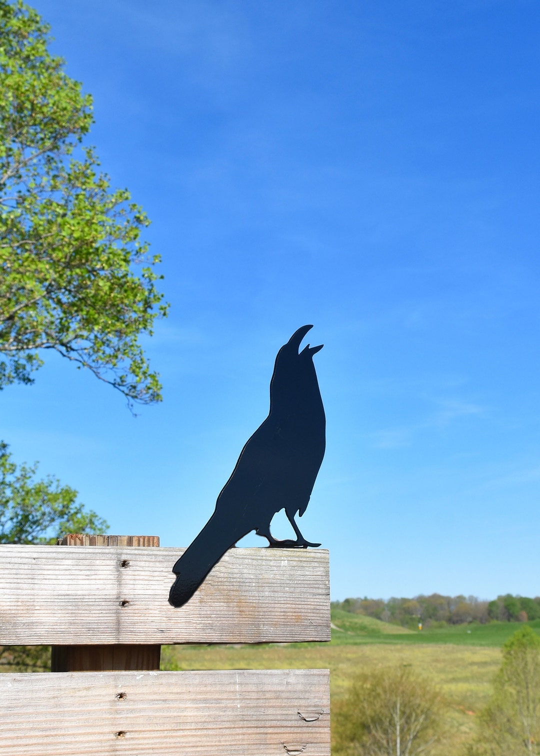 Raven Crow Metal Yard Art - Free Shipping - Great Gift BB - Etsy