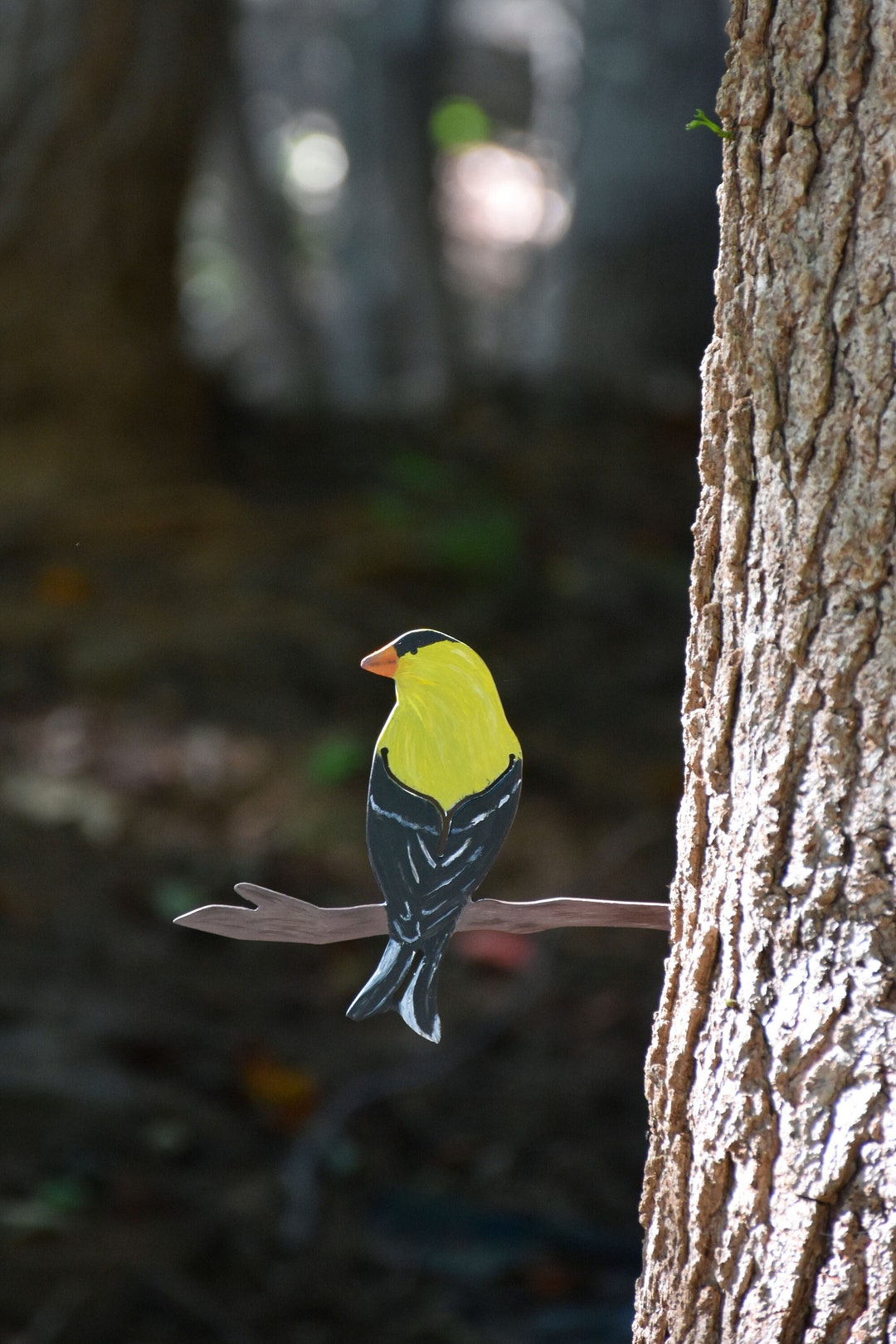 American Goldfinch Hand Painted Metal Yard Garden Art _ Free Shipping ...