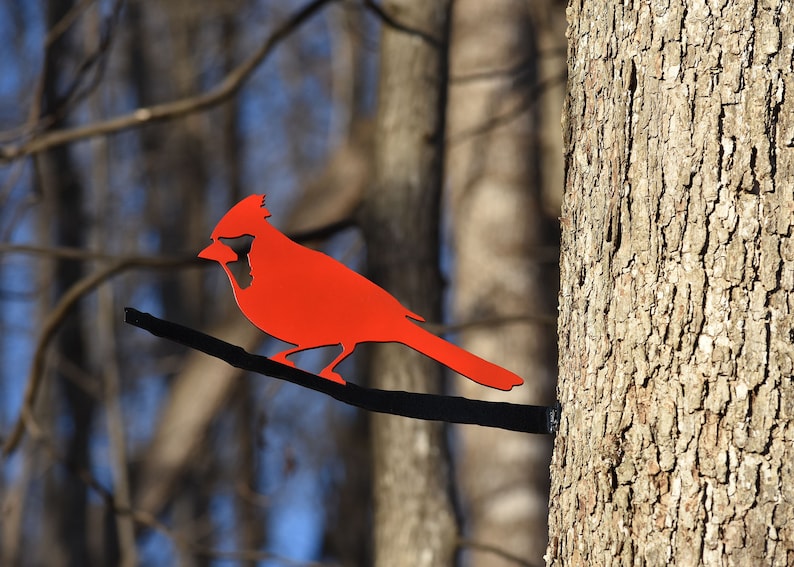 Cardinal Metal Bird Yard Garden Art Gift Free Shipping - Etsy