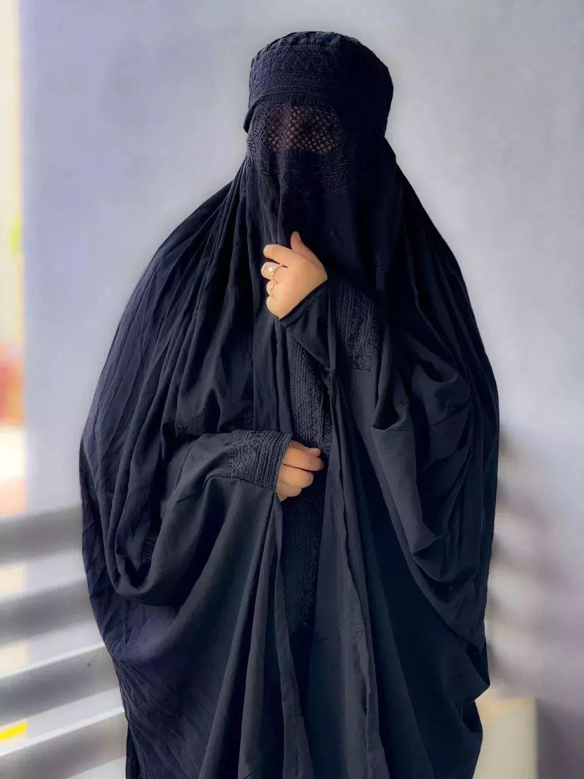 Black Afghan Topi Burqa: Chadri Jilbab Abaya Burka, Traditional Islamic ...