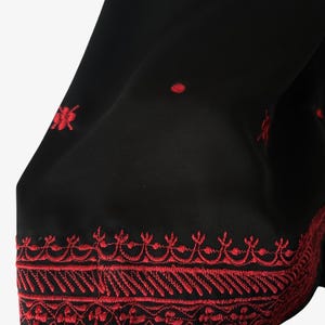 Black Afghan Topi Burqa With Red Embroidery: Nida Fabric Chadri Jilbab ...