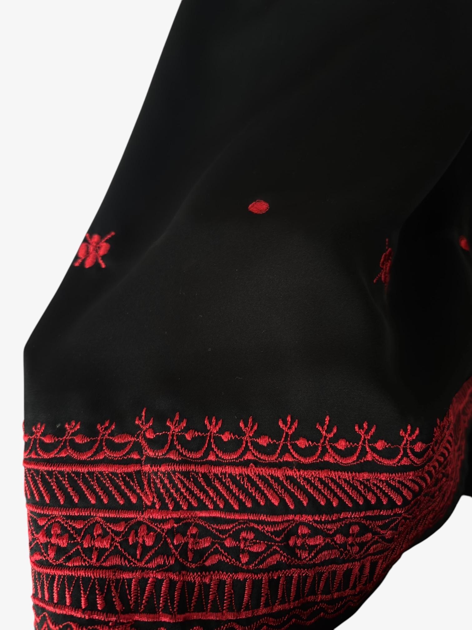 Black Afghan Topi Burqa With Red Embroidery: Nida Fabric Chadri Jilbab ...