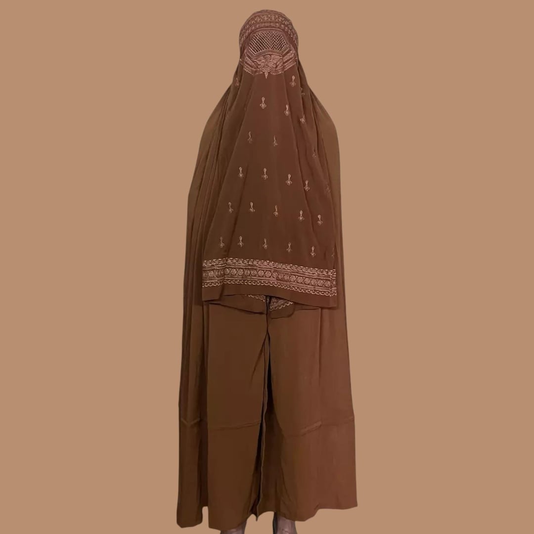 Afghan Topi Burqa Chadri Jilbab Abaya, Islamic Brown Burka, Muslim ...