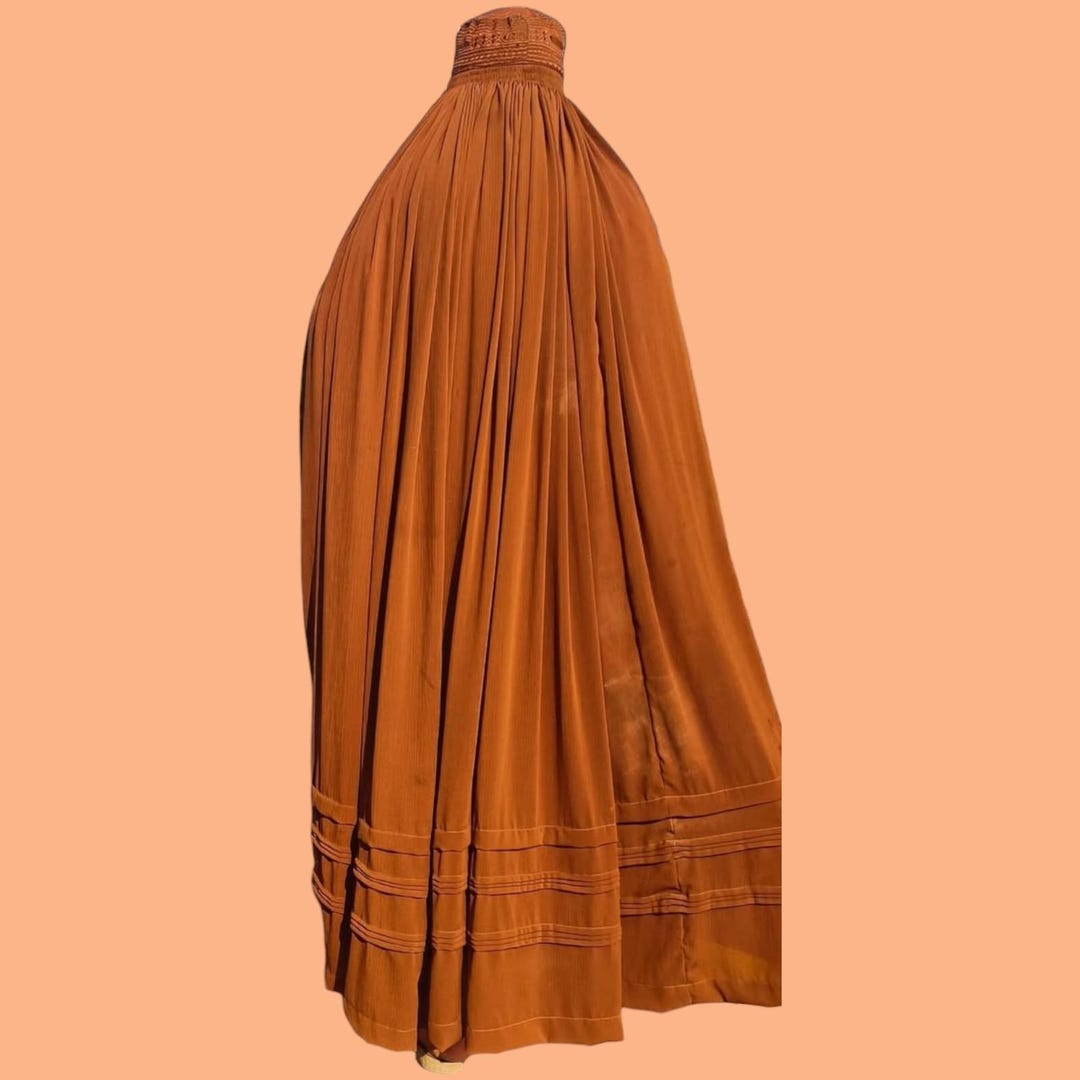 Orange Afghan Topi Burqa Chadri Jilbab Abaya, Handmade Islamic Veil ...