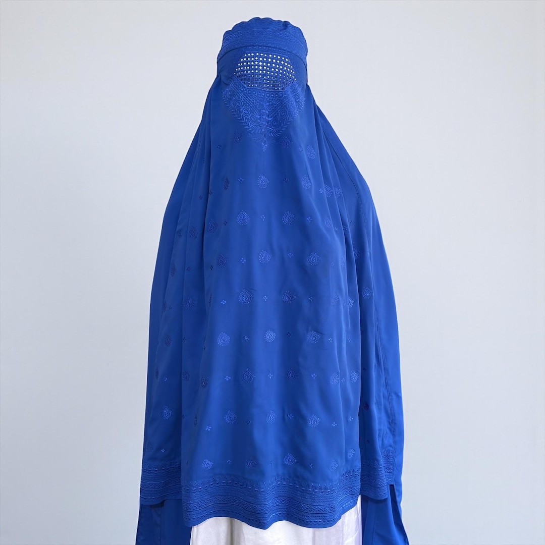 Blue Afghan Burqa: Chadri Jilbab Abaya, Kaftan Topi Burka, Traditional ...