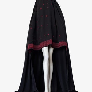 Black Afghan Topi Burqa With Red Embroidery: Nida Fabric Chadri Jilbab ...
