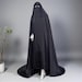 Black Niqabi Burqa: Split Eyes Kashmiri Nikab Burka With Arm Holes, No ...